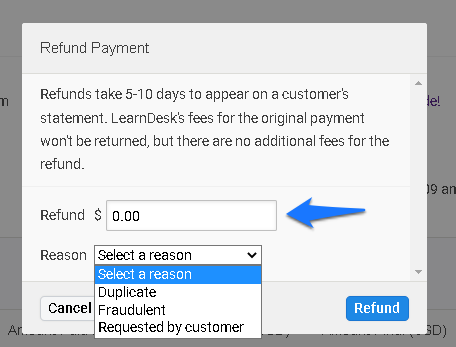 Issuing a Refund – LearnDesk