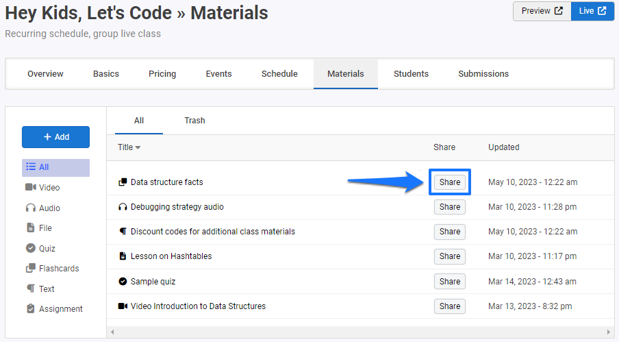 Material of a Live Class – LearnDesk