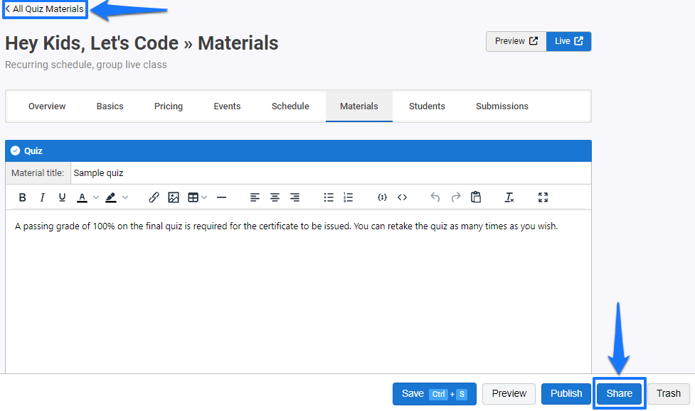 Material of a Live Class – LearnDesk