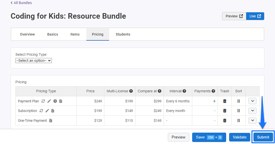 Submitting a Bundle – LearnDesk